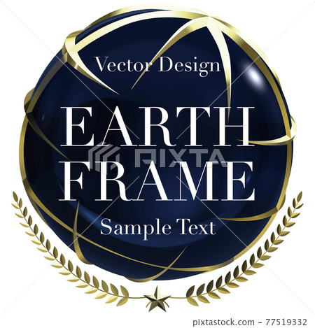 Frame blue earth emblem with sample characters... - Stock Illustration ...