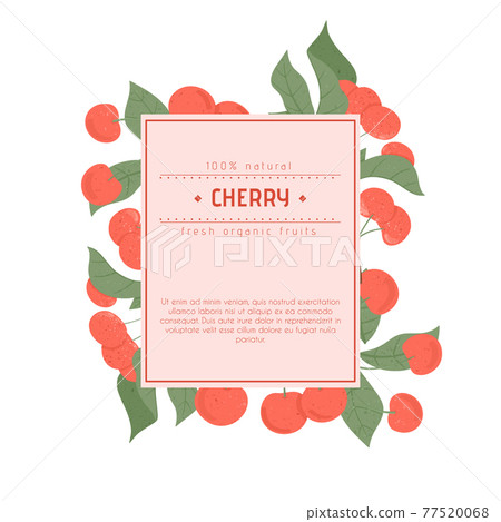 Ripe cherries logo design. Sweet fresh cherry... - Stock Illustration ...