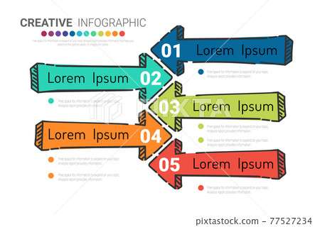 Infographic design template with numbers 5... - Stock Illustration ...