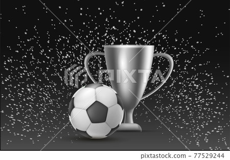 World silver cup and football ball 3d...-插圖素材 [77529244] - PIXTA圖庫