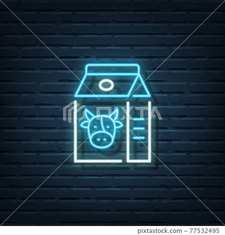 Milk Neon Sign - Stock Illustration [77532495] - PIXTA