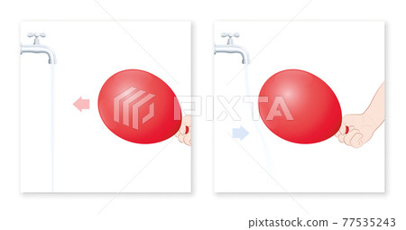 Balloon water experiment, static attraction.... - Stock Illustration ...