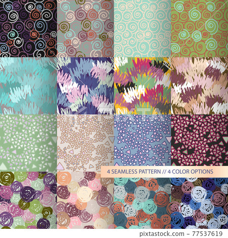 Big set of seamless patterns in different... - Stock Illustration ...