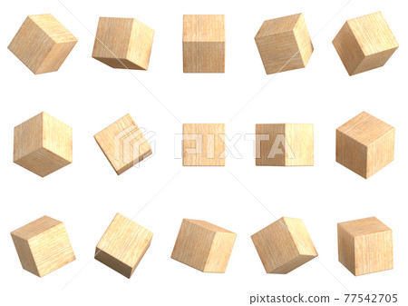 Wood grain cube graphic material - Stock Illustration [77542705] - PIXTA
