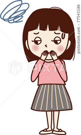 A young woman who does not feel refreshed. - Stock Illustration ...