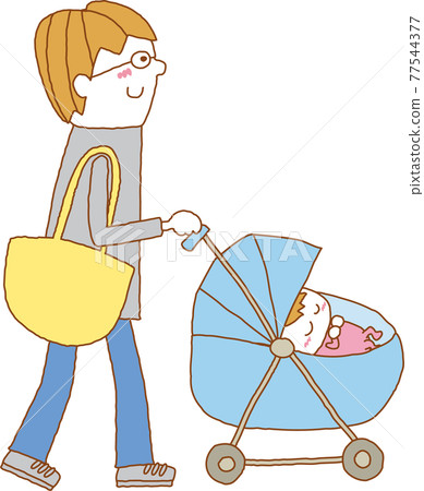 baby, infant, pushchair - Stock Illustration [77544377] - PIXTA