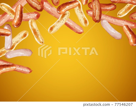 5 types of wiener top frame illustrations, gold - Stock Illustration ...