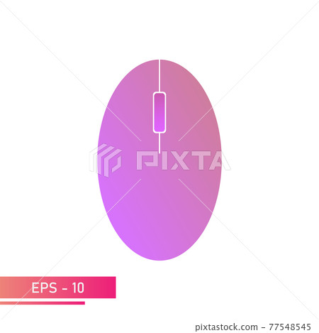 Computer mouse, oval shape with a wheel in pink... - Stock Illustration ...