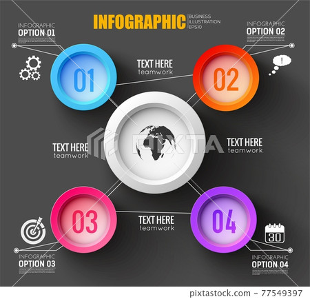 Teamwork Infographic Black Background - Stock Illustration [77549397 ...