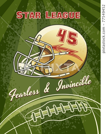 Star League Graphic with Helmet and Football - Stock Illustration ...