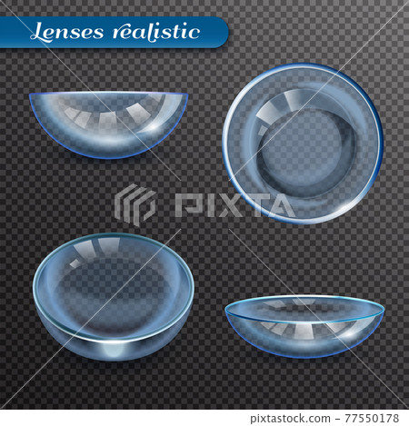 Realistic Eye Lenses Transparent Set - Stock Illustration [77550178 ...