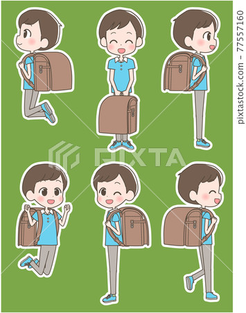 A smiling boy carrying a school bag on his back - Stock Illustration ...