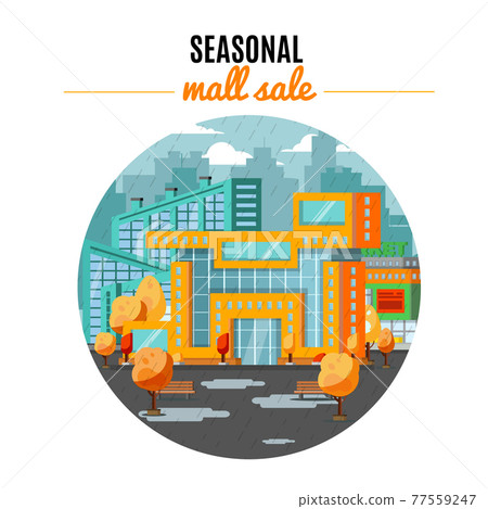 Shopping Mall Building Template - Stock Illustration [77559247] - PIXTA
