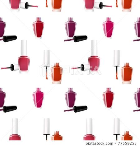 Realistic Nail Polish Seamless Pattern - Stock Illustration [77559255 ...