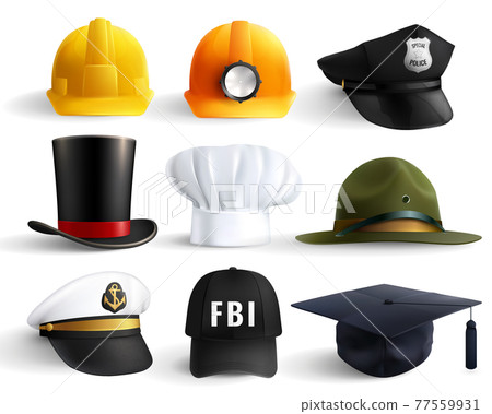 Different Professions Hats Set - Stock Illustration [77559931] - PIXTA