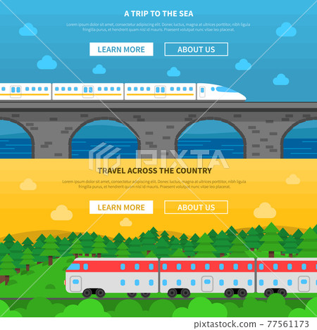 Railway banner set - Stock Illustration [77561173] - PIXTA