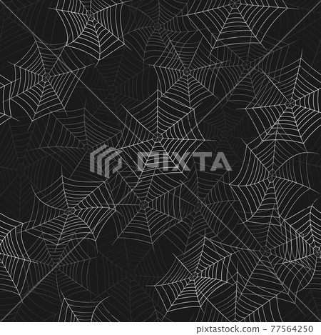 Vector seamless texture with grayscale spider...-插圖素材 [77564250] - PIXTA圖庫