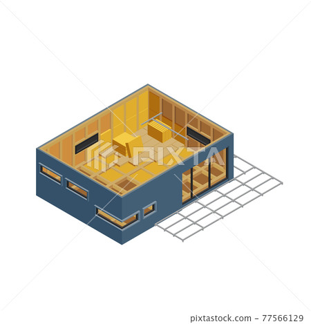 Modular Building Isometric Composition - Stock Illustration [77566129 ...