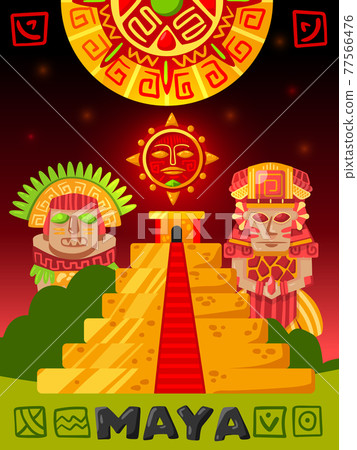 Maya Civilization Vertical Poster - Stock Illustration [77566476] - PIXTA
