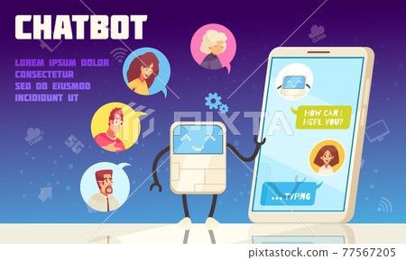 Call Center Chatbot Ad - Stock Illustration [77567205] - PIXTA