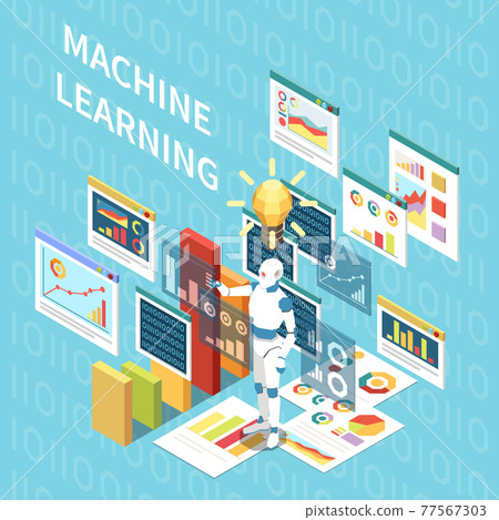 Machine Learning Isometric Composition - Stock Illustration [77567303 ...