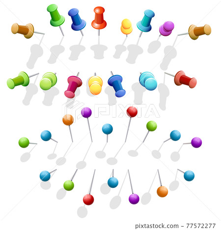 Push pins vector set - Stock Illustration [77572277] - PIXTA