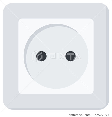 Square C-shaped electric socket - Stock Illustration [77572975] - PIXTA