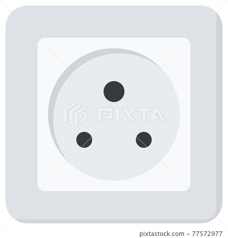 Square D-shaped electric socket - Stock Illustration [77572977] - PIXTA