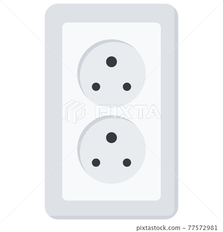 Vertical D-type electric socket - Stock Illustration [77572981] - PIXTA