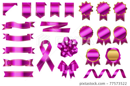 Purple Ribbon Medal Badge Set Real - Stock Illustration [77573522] - PIXTA
