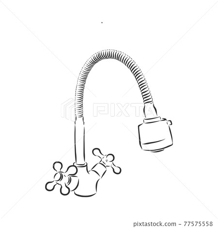 Vector Single Sketch Kitchen Faucet, kitchen... - Stock Illustration ...