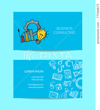 business doodle icons business card template... - Stock Illustration ...