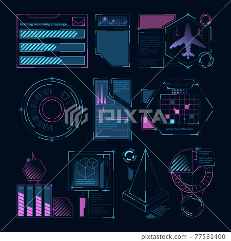 Digital futuristic elements for web interface.... - Stock Illustration ...