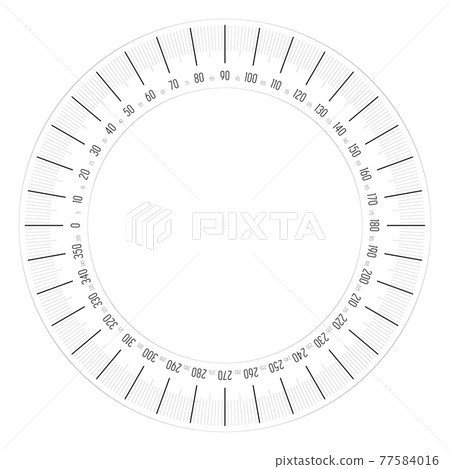 Full 360 degrees protractor measuring instrument - Stock Illustration ...
