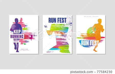 Run Fest Poster for Marathon and Running... - Stock Illustration ...
