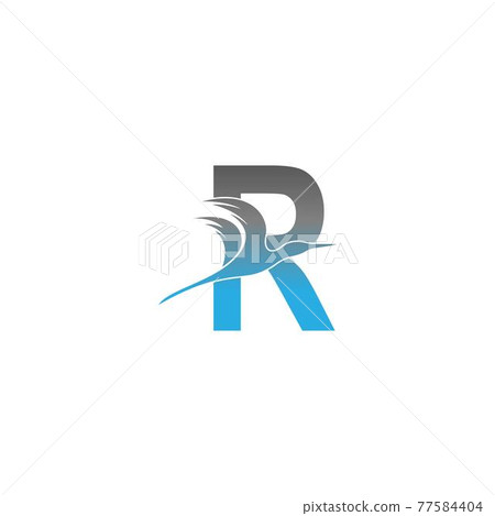 Letter R logo with pelican bird icon design - Stock Illustration ...