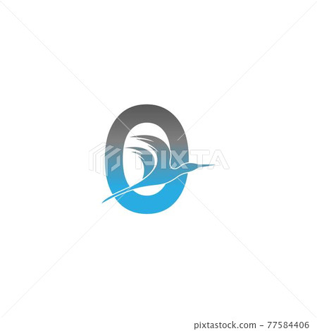 Letter O logo with pelican bird icon design - Stock Illustration ...