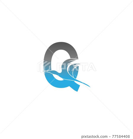 Letter Q logo with pelican bird icon design - Stock Illustration ...