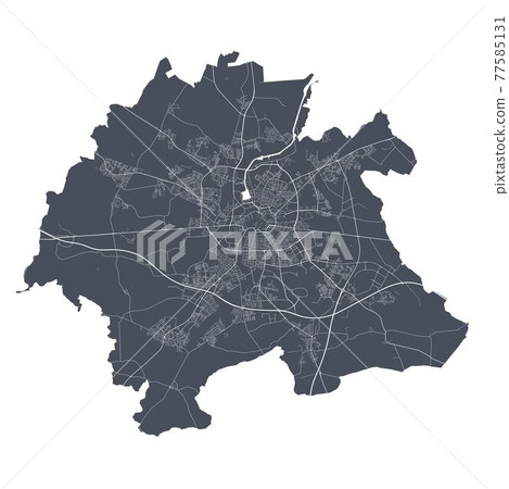 Odense map. Detailed map of Odense city poster... - Stock Illustration ...