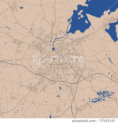 Odense map. Odense city map poster. Map of... - Stock Illustration ...