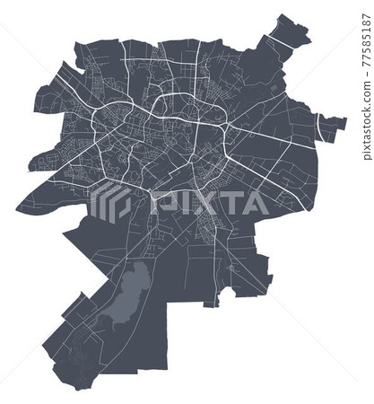 Lublin map. Detailed map of Lublin city poster... - Stock Illustration ...