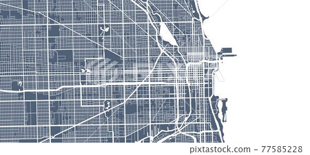 Vector map of Chicago. Street map art poster... - Stock Illustration ...