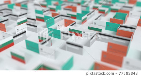 Fictional credit card maze with flag of... - Stock Illustration ...