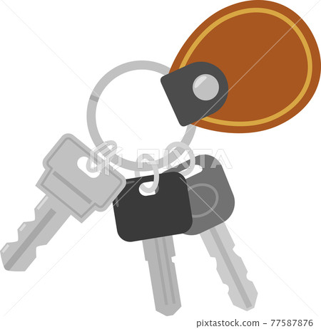 Many keys attached to the key chain - Stock Illustration [77587876] - PIXTA