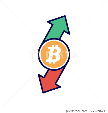 Bitcoin up and down arrow. Crypto currency... - Stock Illustration [77589671] - PIXTA