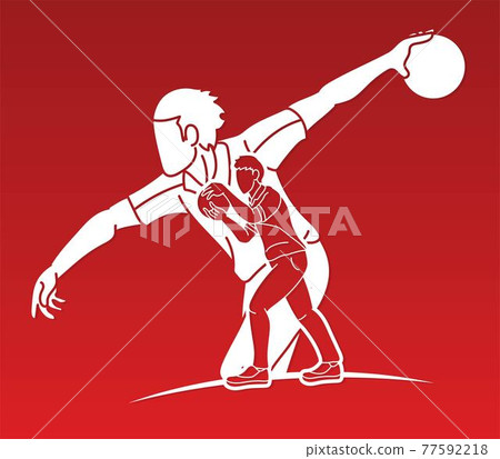 Bowling Sport Male Players Graphic Vector - Stock Illustration ...