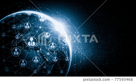 People network and global earth connection in... - Stock Illustration ...