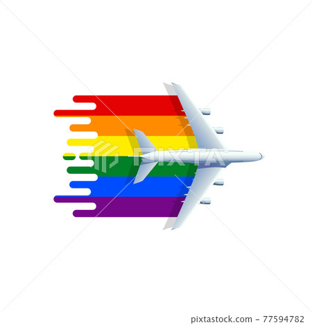 Airplane with LGBT color flag. - Stock Illustration [77594782] - PIXTA