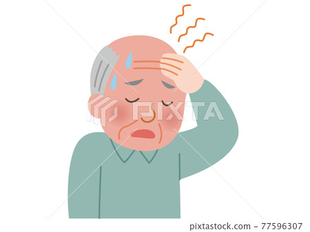 Elderly man with fever - Stock Illustration [77596307] - PIXTA