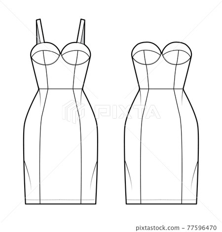 Set of dresses tube technical fashion... - Stock Illustration [77596470 ...